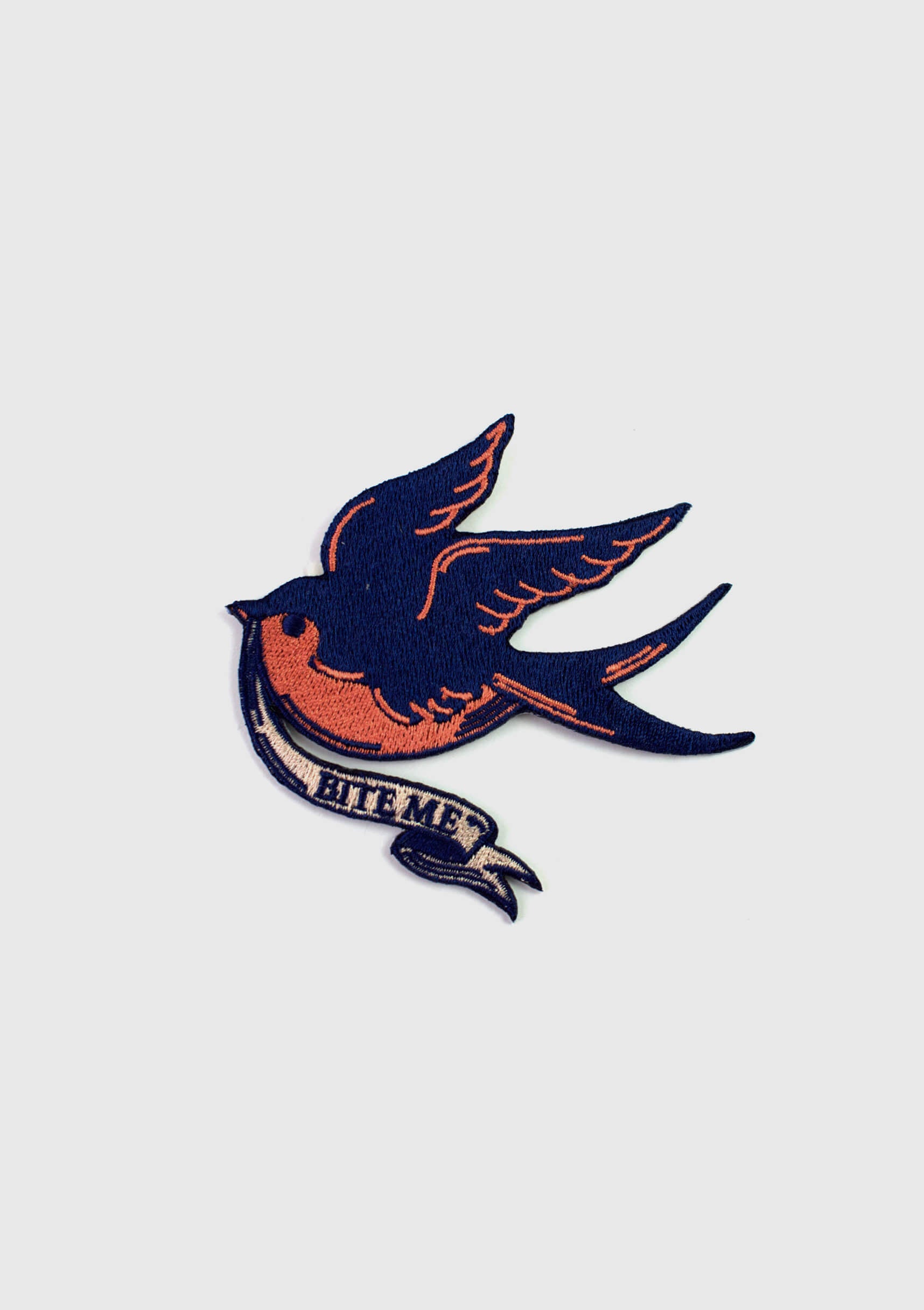 Bite Me Bird Iron On Patch - Badaboöm Studio